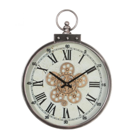 Baxter - Exposed gear movement fob wall Clock-Silver | www ...